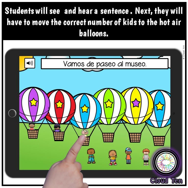 Contar palabras 6 Digital Task Cards | Boom Cards™ – Bilingual Marketplace