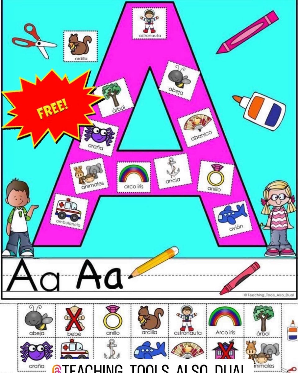 La Letra "A" Muestra Gratuita del centro del Abecedario A-Z (Letter A ...
