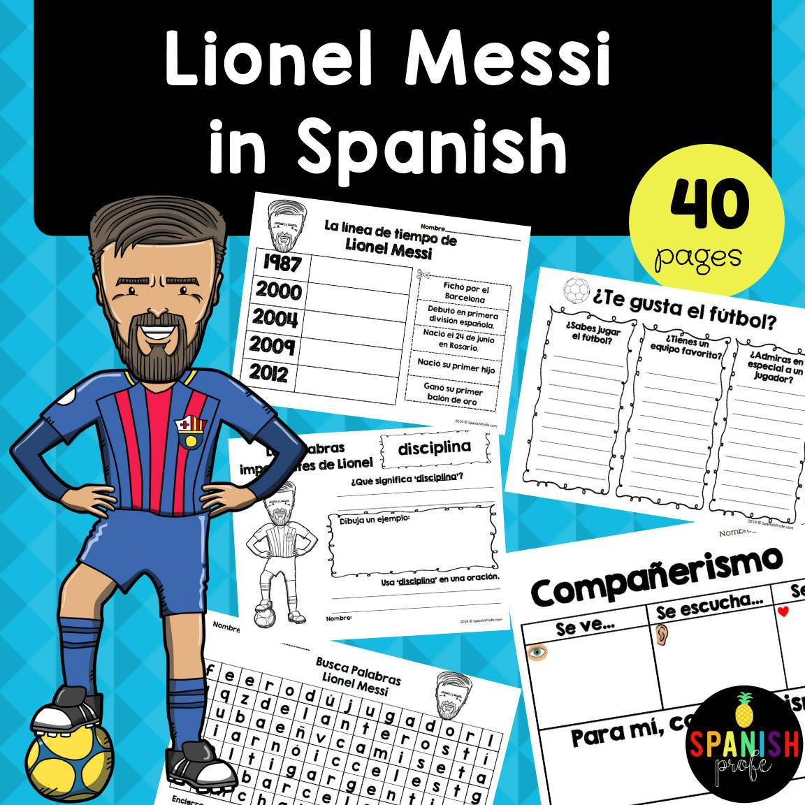 Lionel Messi in Spanish (Actividades Lionel Messi) – Bilingual Marketplace