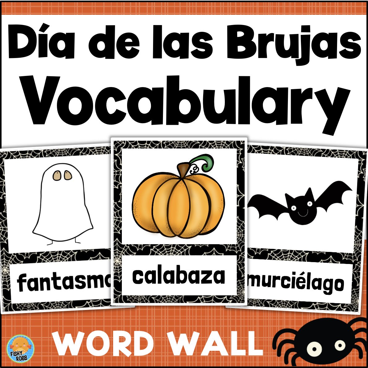Día de las Brujas SPANISH Halloween Vocabulary Word Wall Cards ...