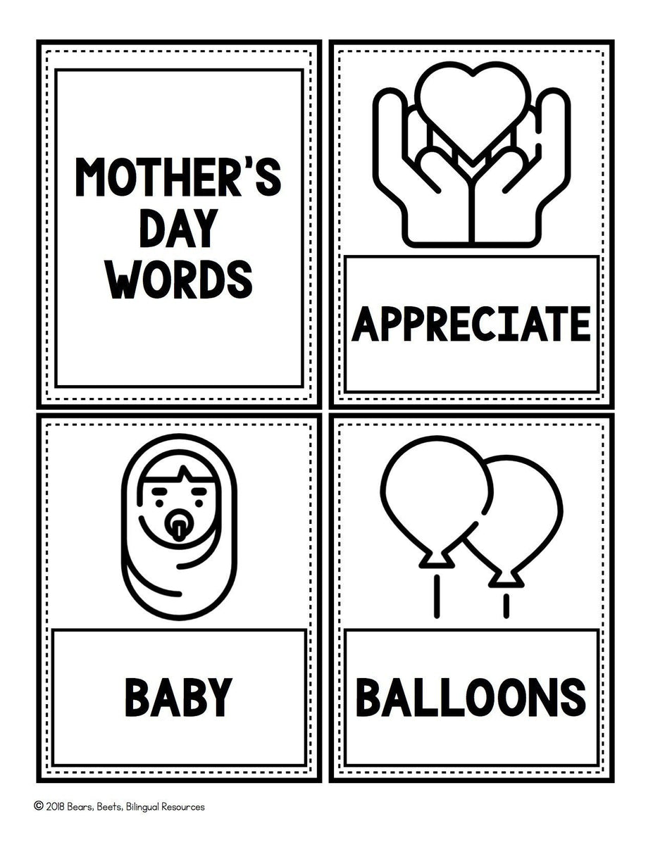 Bilingual Mother's Day Word Cards – Bilingual Marketplace
