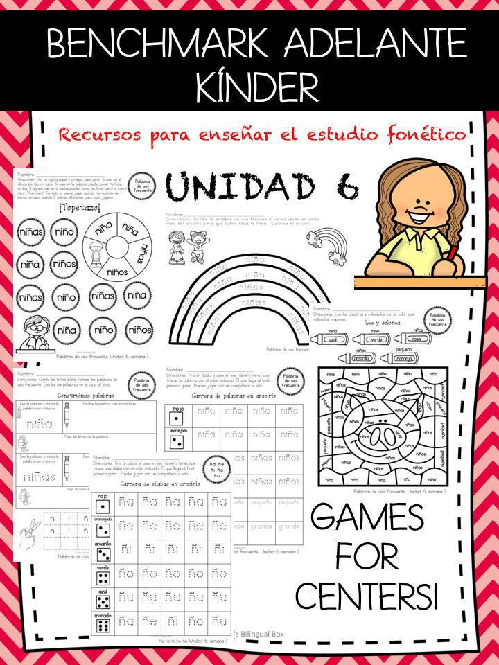 Kindergarten Benchmark Adelante Phonics Unit 6 – Bilingual Marketplace