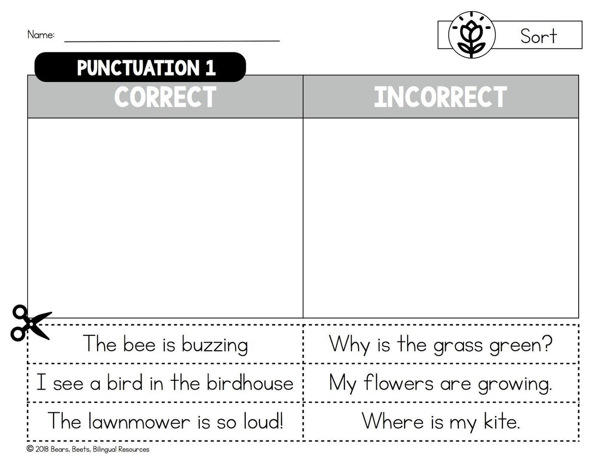 Bilingual Spring Grammar Sorts – Bilingual Marketplace