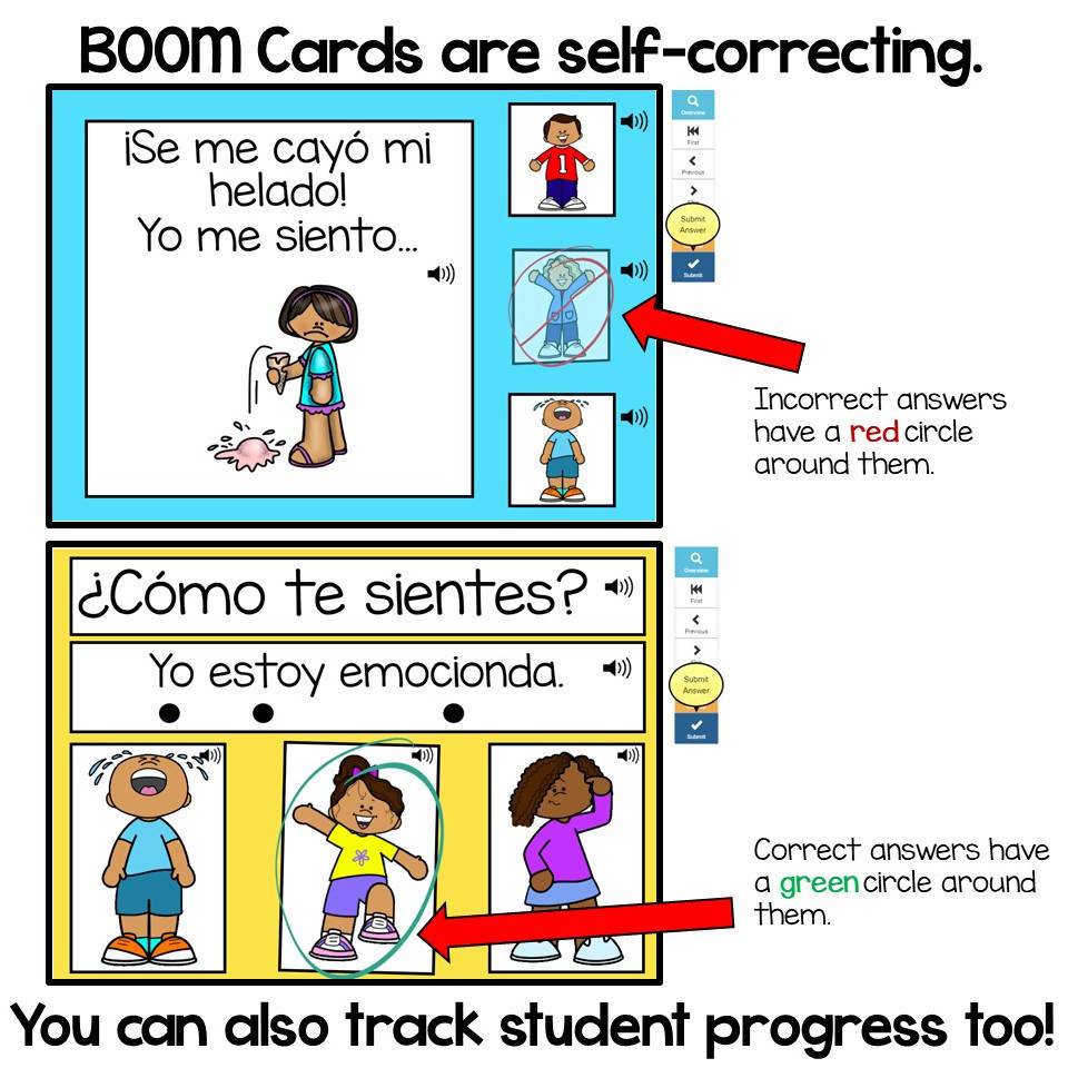 BOOM Cards Identifying emotions-Las emociones (Distance Learning ...