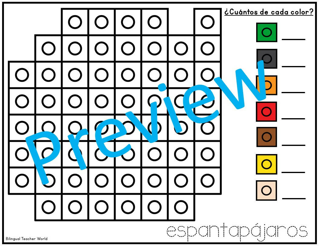 Spanish Autumn Counting Cube Building Mats – Bilingual Marketplace