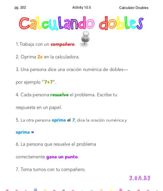 Calculating Doubles in Spanish : Calculando dobles – Bilingual Marketplace