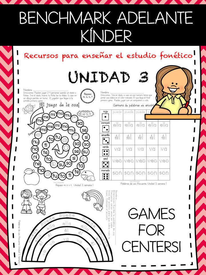 Kindergarten Benchmark Adelante Phonics Unit 3 – Bilingual Marketplace
