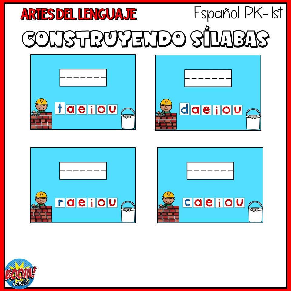 Construir sílabas con t, d, r, c Boom Cards – Bilingual Marketplace