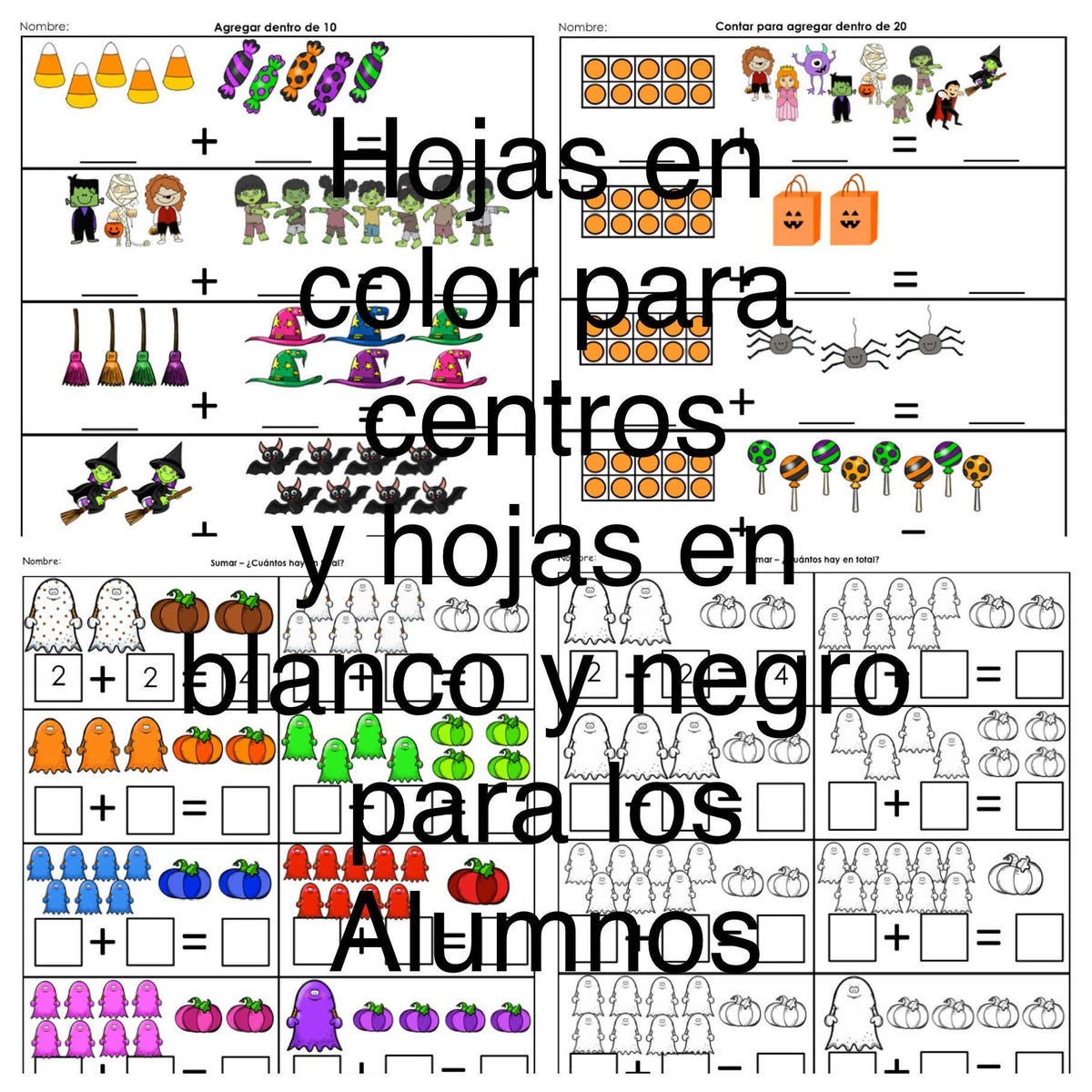 Actividades de Halloween Matemáticas y Escritura (Octubre) K-3 (Sólo E ...