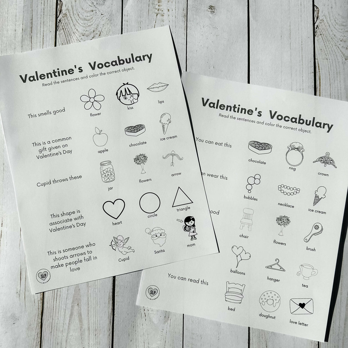 Valentine's Day Identifying Objects by Function Worksheets – Bilingual ...