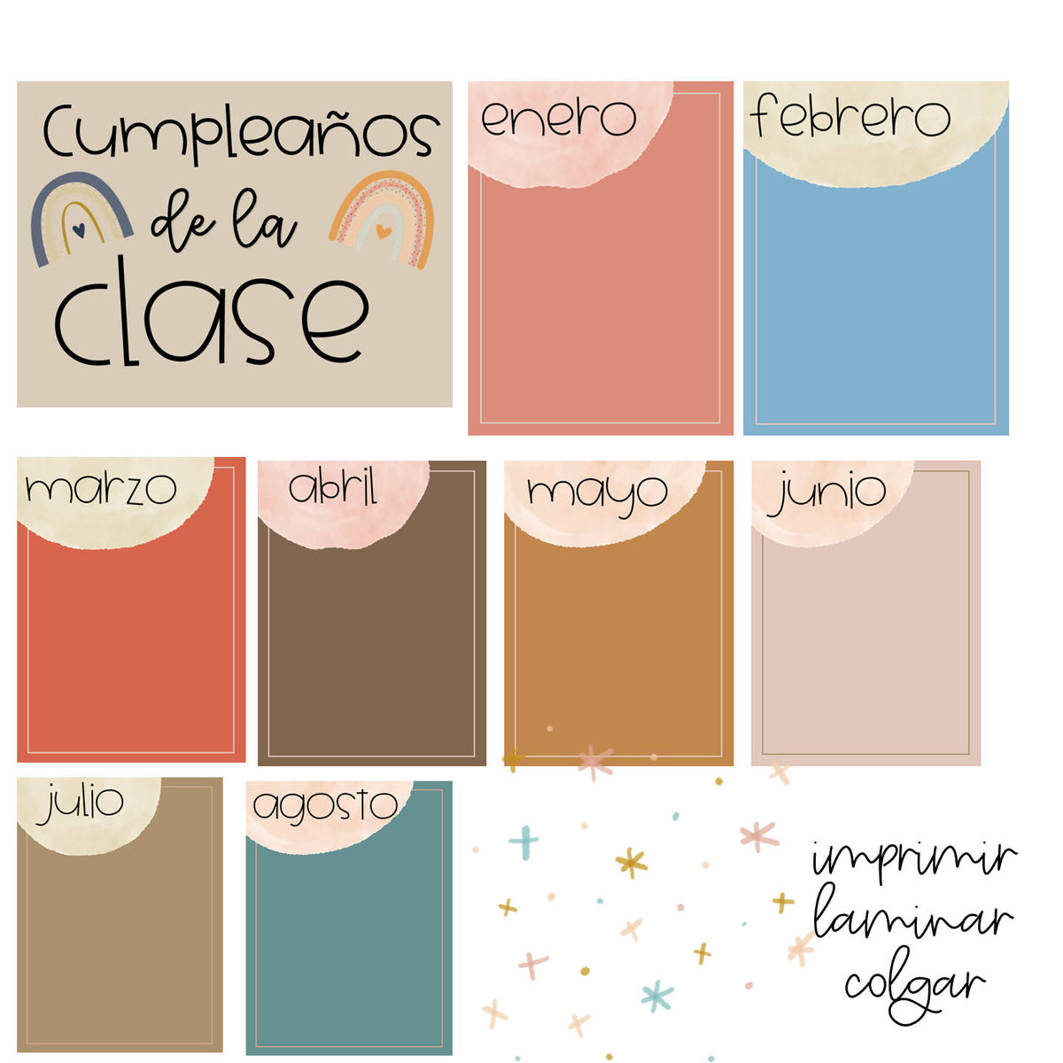 Boho style | classroom decor | Spanish | Neutrals | Growing Bundle ...