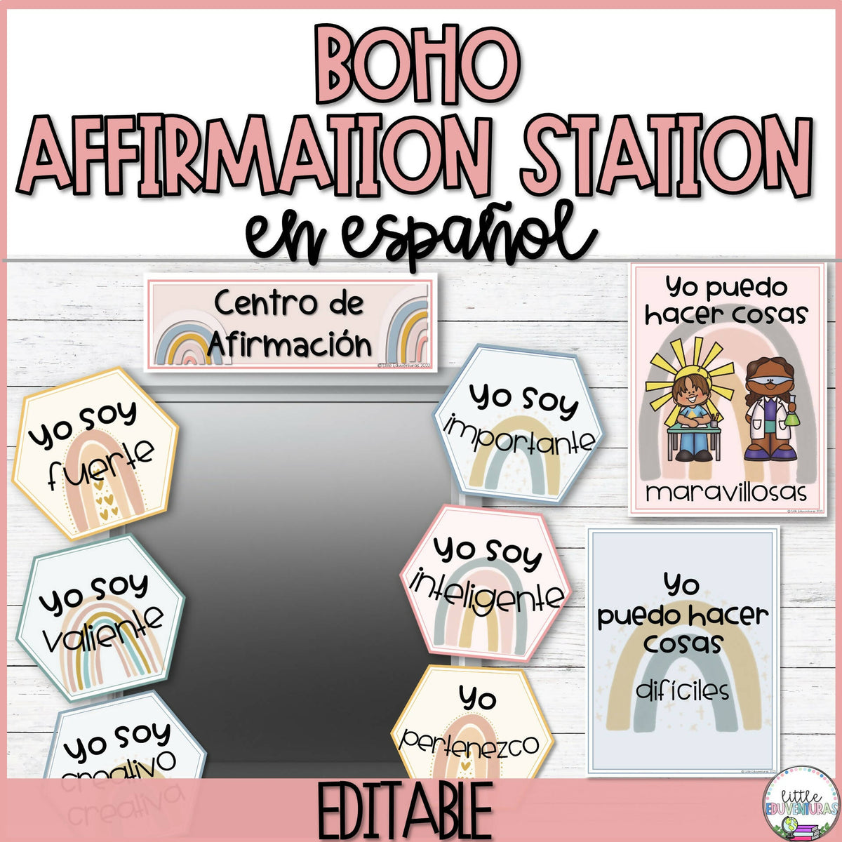 Affirmation Station in Spanish | Afirmaciones Boho Style – Bilingual ...