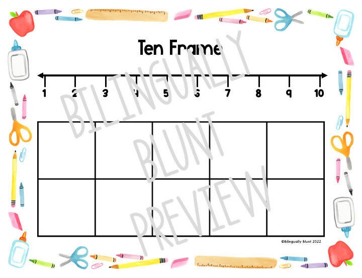 Monthly Themed Ten Frames – Bilingual Marketplace