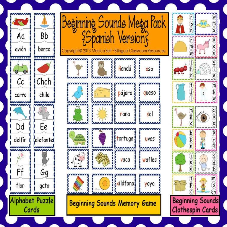 Beginning Sounds Mega Pack {Spanish Version} – Bilingual Marketplace