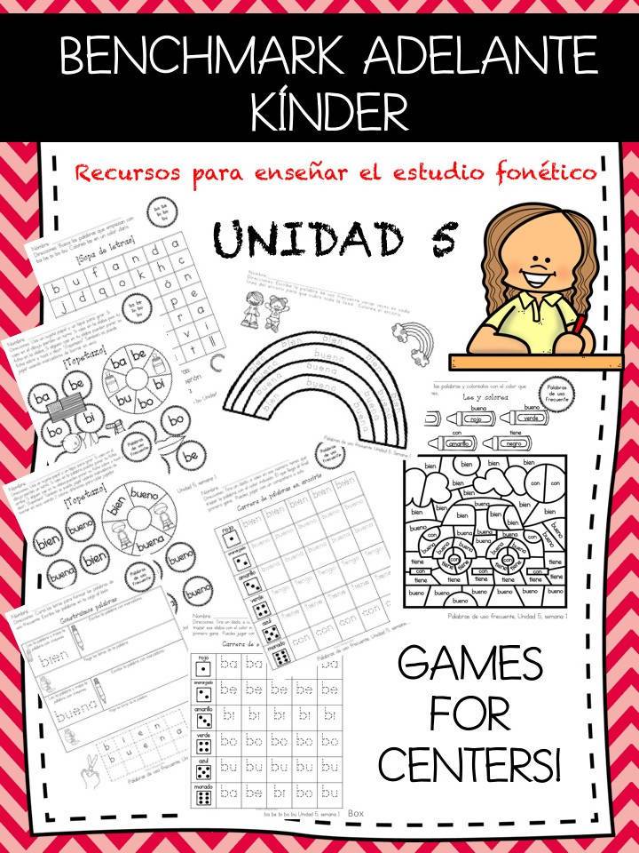 Kindergarten Benchmark Adelante Phonics Unit 5 – Bilingual Marketplace