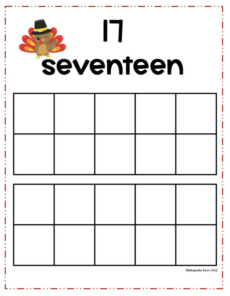 Thanksgiving Ten Frames – Bilingual Marketplace