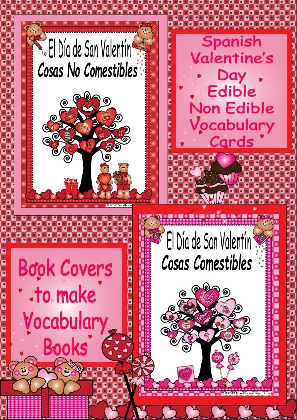 Spanish Valentine's Day Edible and Non Edible Vocabulary Cards ...