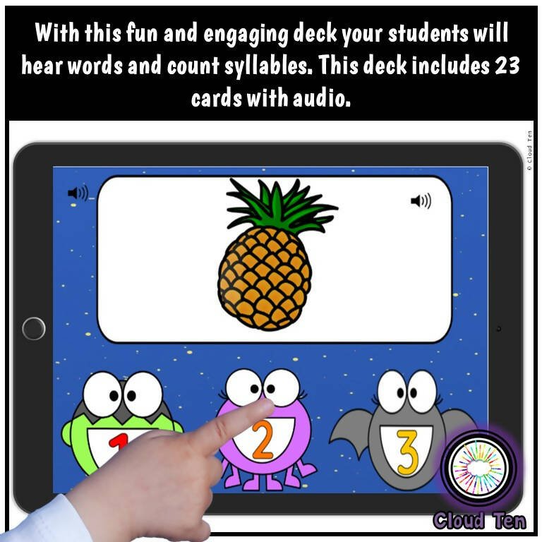 Contar silabas Digital Task Cards | Boom Cards™ – Bilingual Marketplace