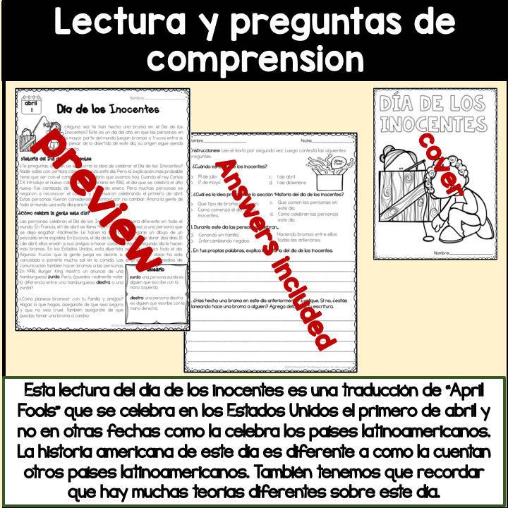 April Fools' Reading in Spanish - Dia de los inocentes – Bilingual ...
