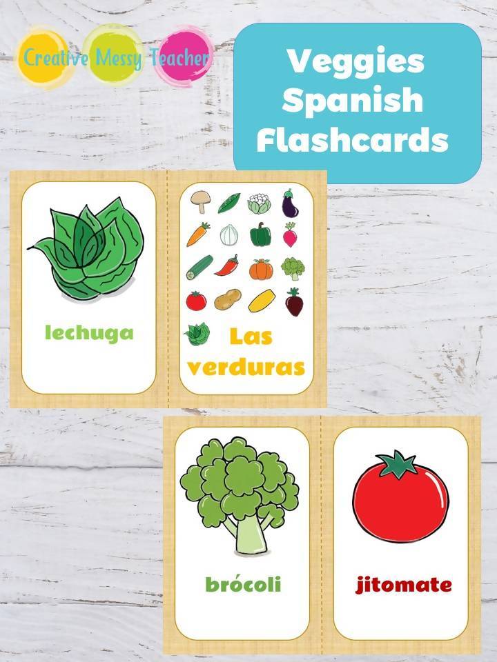 Spanish Veggies Printable Flashcards *SPANISH VERSION* – Bilingual ...