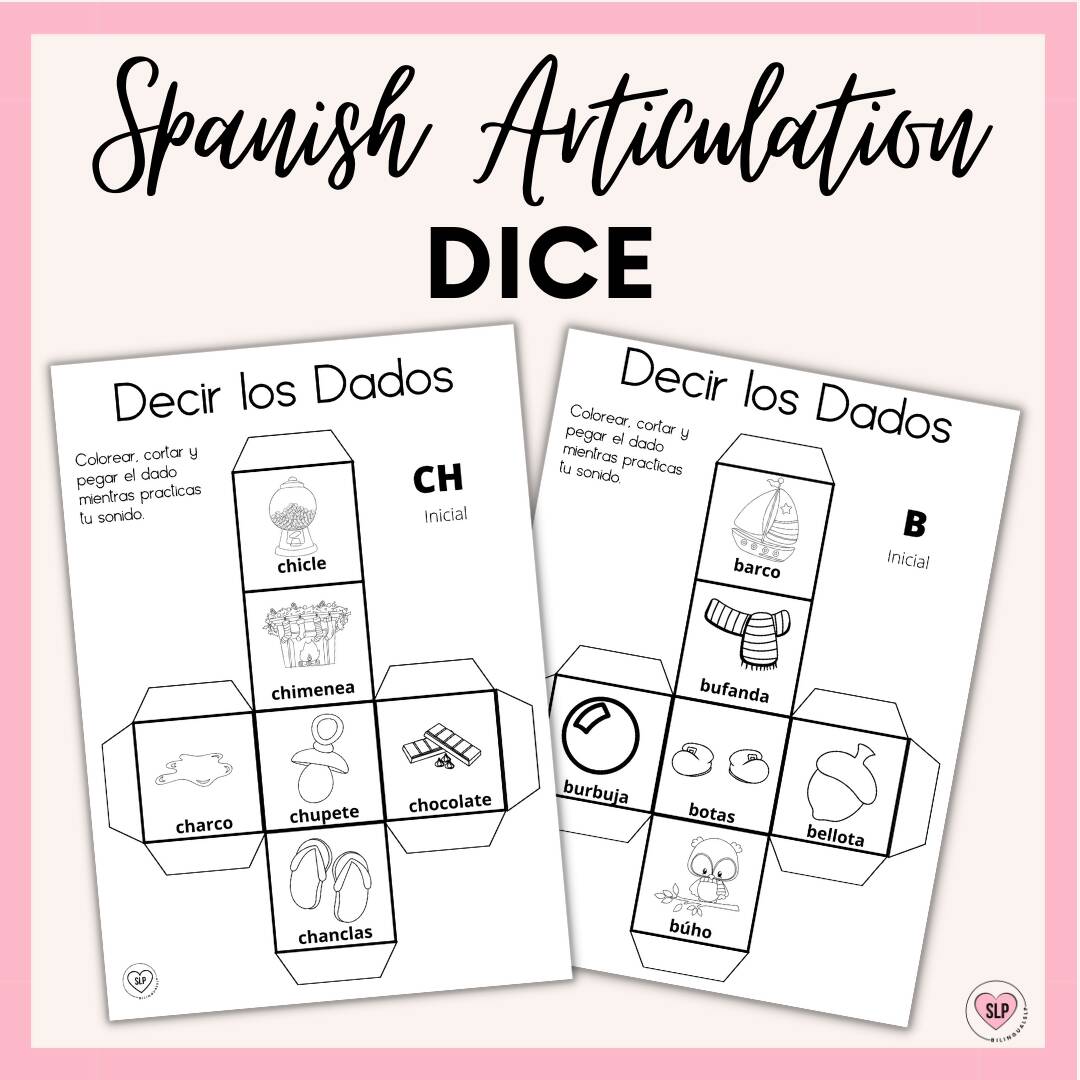 Spanish Articulation Dice for Speech Therapy – Bilingual Marketplace