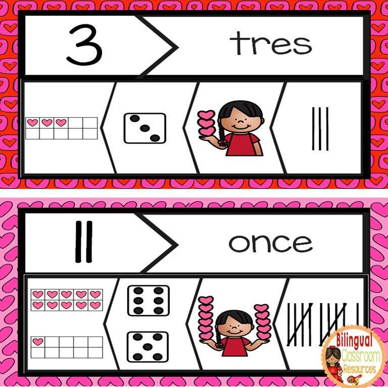 Valentine’s Day Number Sense Puzzles In Spanish 1-20 – Bilingual ...