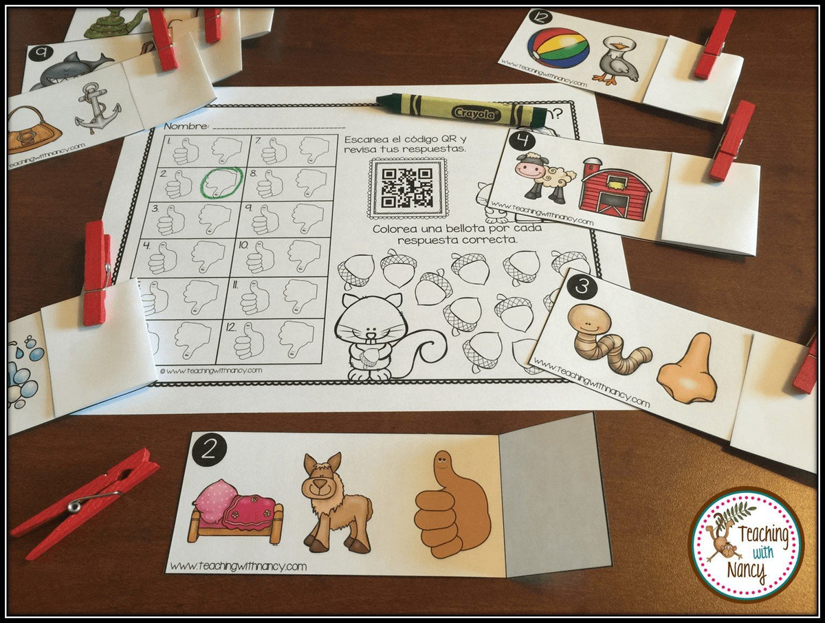 Spanish: Fall Themed Rhyming Station – Bilingual Marketplace