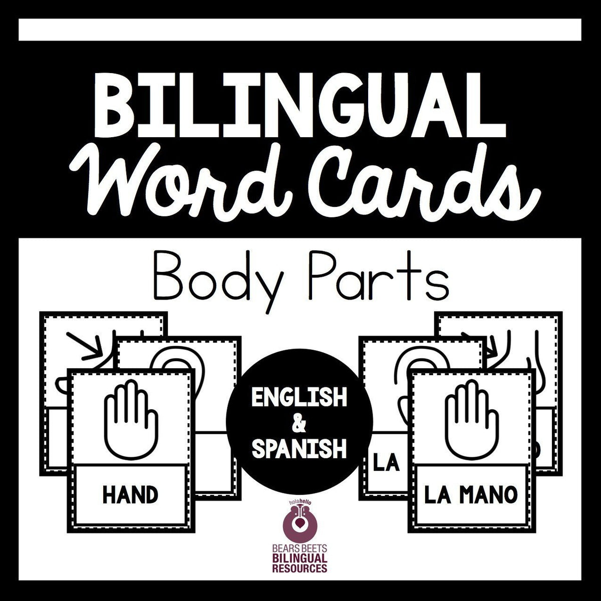 Bilingual Body Part Word Cards – Bilingual Marketplace