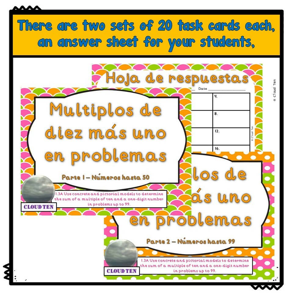 Multiplos de diez mas uno en problemas – Bilingual Marketplace