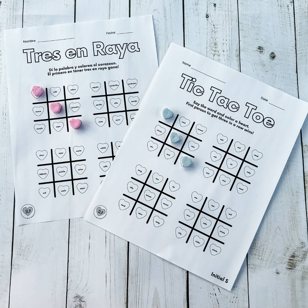 FREE Valentine's Day Tic-Tac-Toe Articulation S Sound for Speech Thera ...