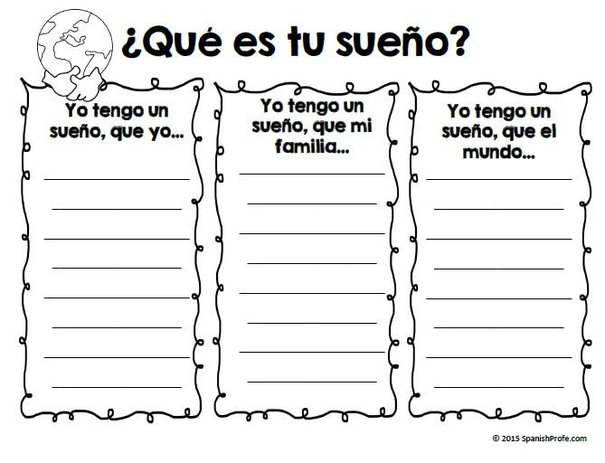 Martin Luther King Jr. Day in Spanish (dia de MLK) espanol- actividade ...