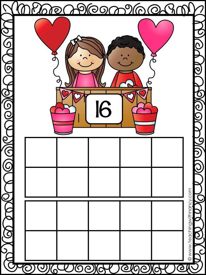 Valentine's Day Ten Frames – Bilingual Marketplace