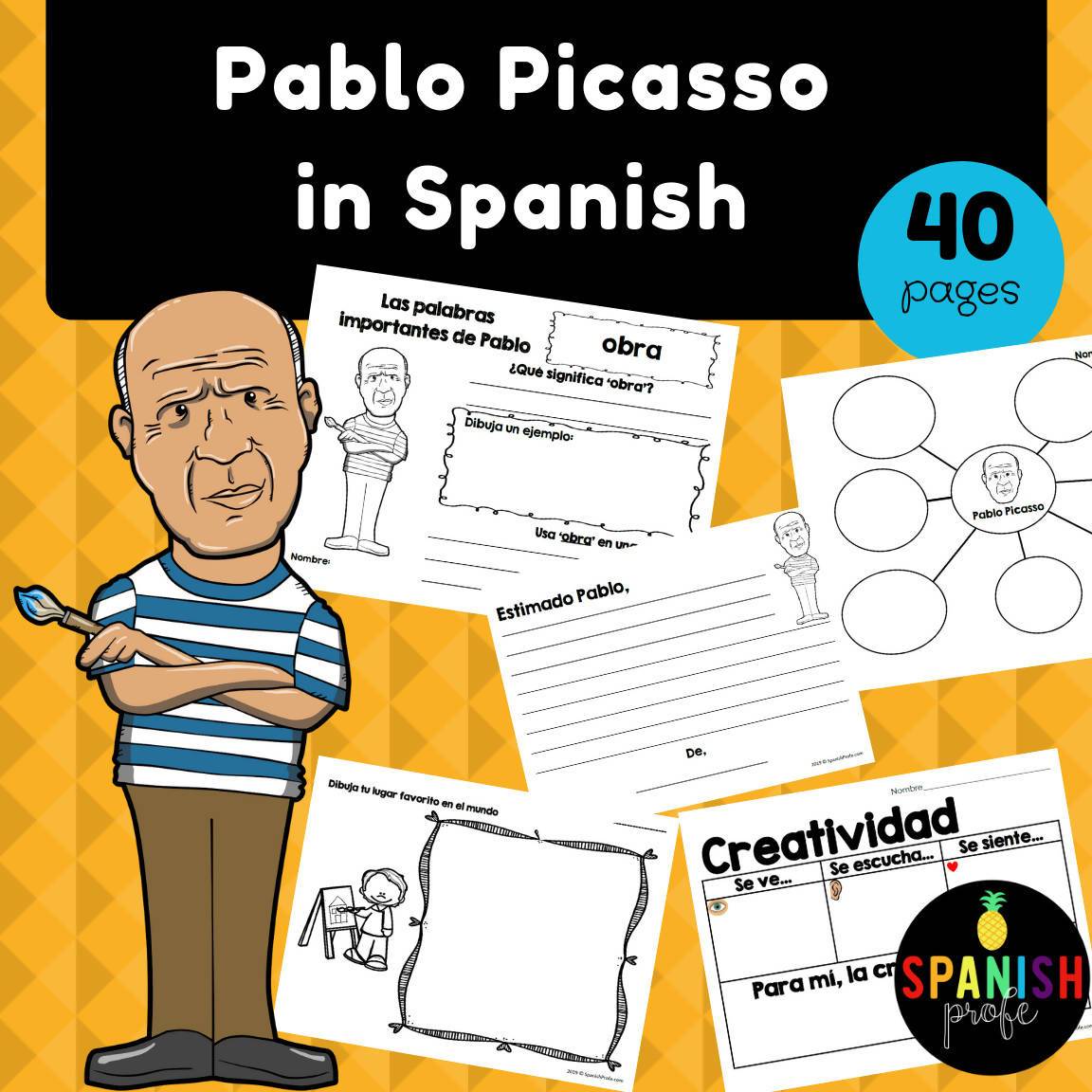 Pablo Picasso in Spanish (Actividades y escritura Pablo Picasso ...