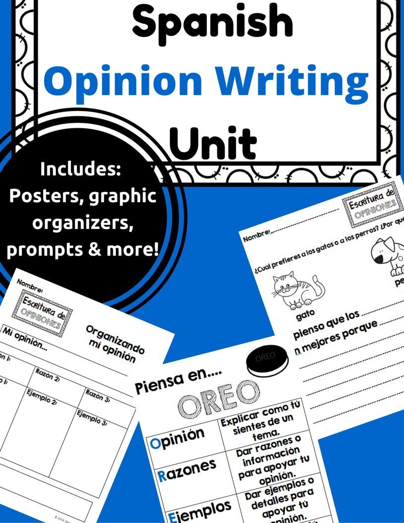 Opinion Writing in Spanish - Unit- (Escritura de opiniones en espanol ...