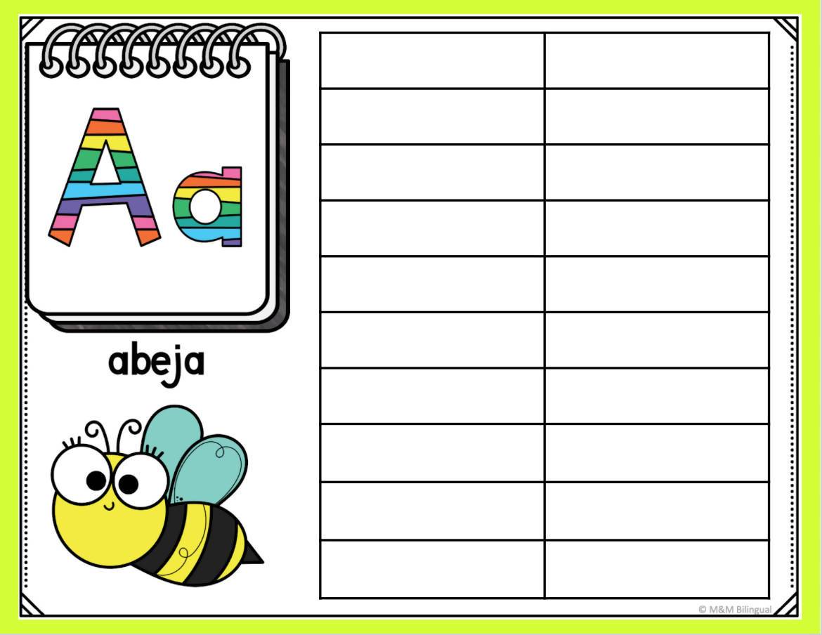 DIgital Word Wall in SPANISH – Bilingual Marketplace