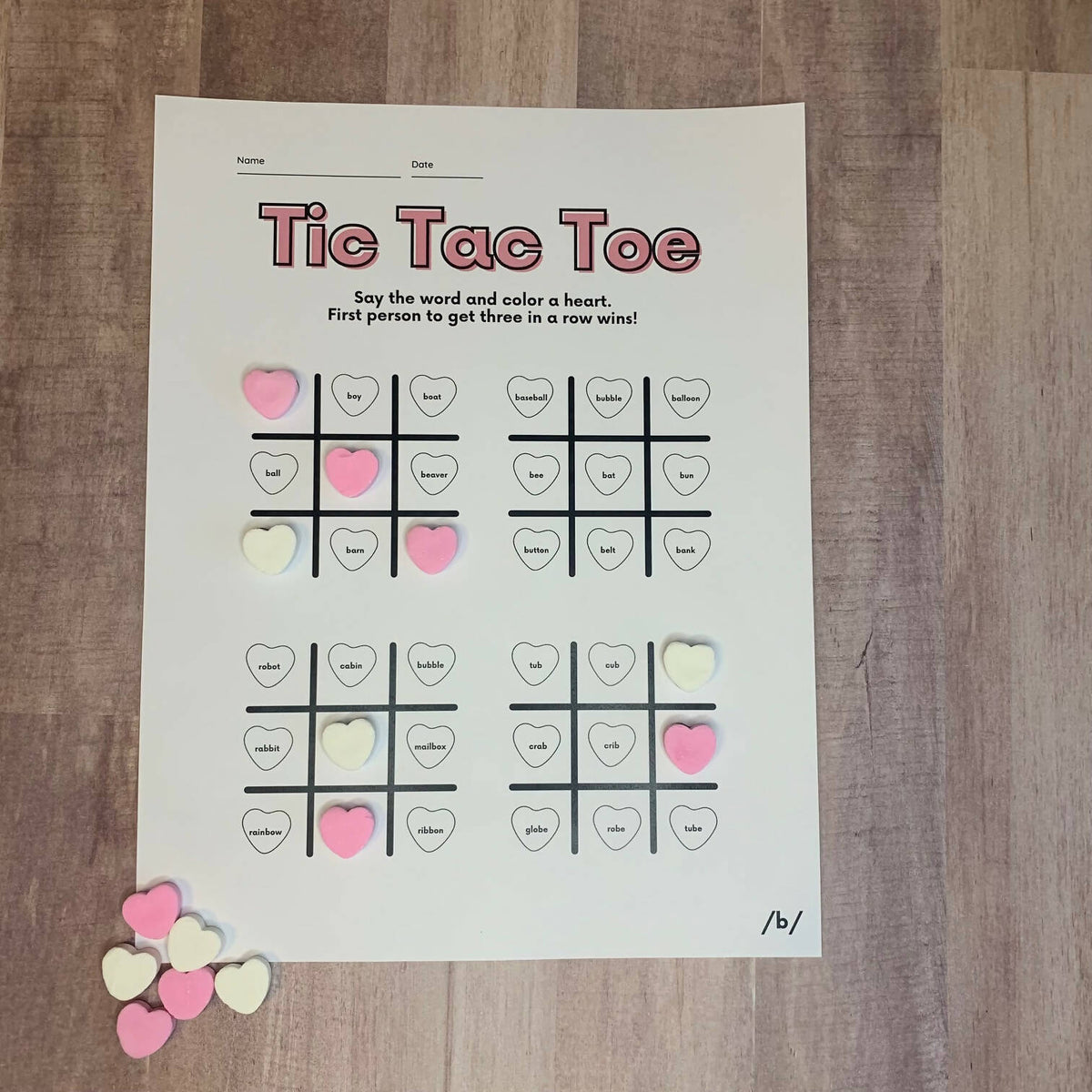 Speech Therapy Articulation Valentine's Day Tic-Tac-Toe Printable ...