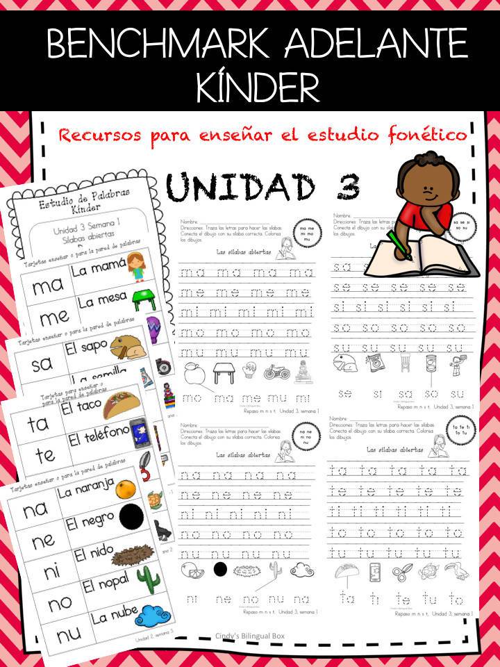Kindergarten Benchmark Adelante Phonics Unit 3 – Bilingual Marketplace