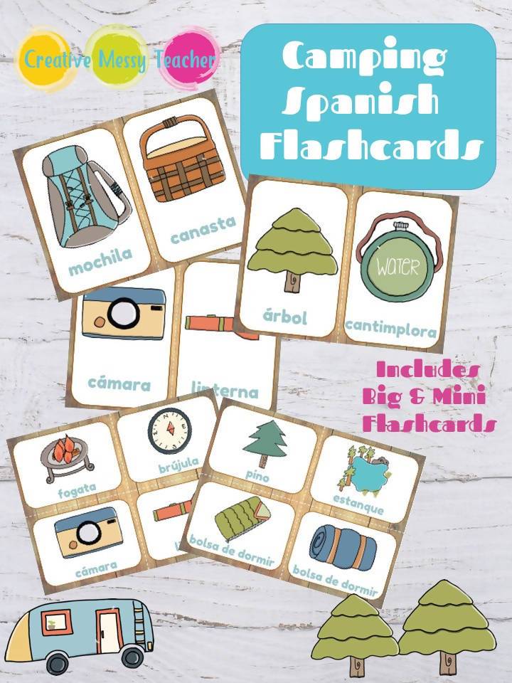 El Campamento Flashcards - Camping Spanish Flashcards – Bilingual ...