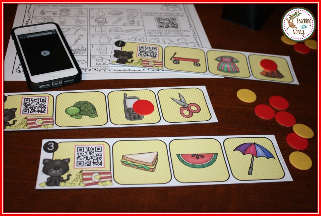 Spanish: Silabas Iniciales QR Code Stations – Bilingual Marketplace