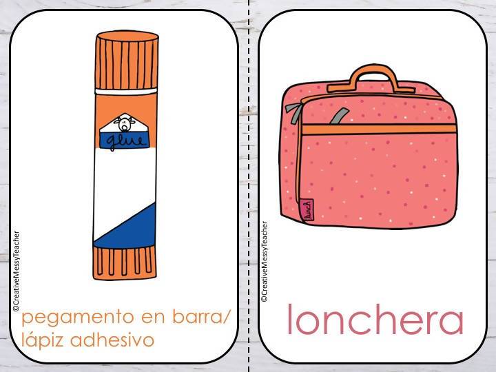 School Supplies Spanish Flashcards - El Material Escolar Flashcards ...