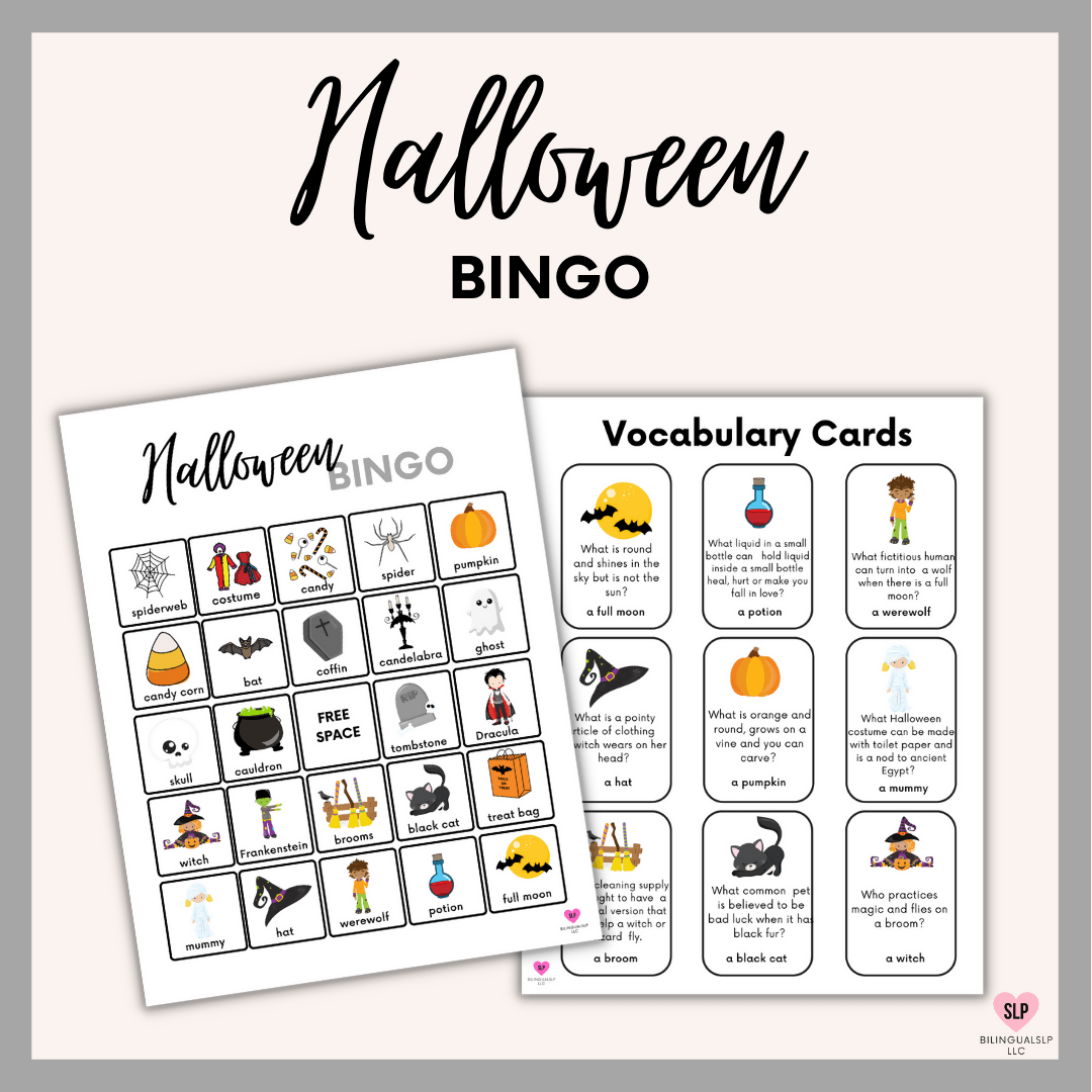 Halloween Vocabulary BINGO – Bilingual Marketplace