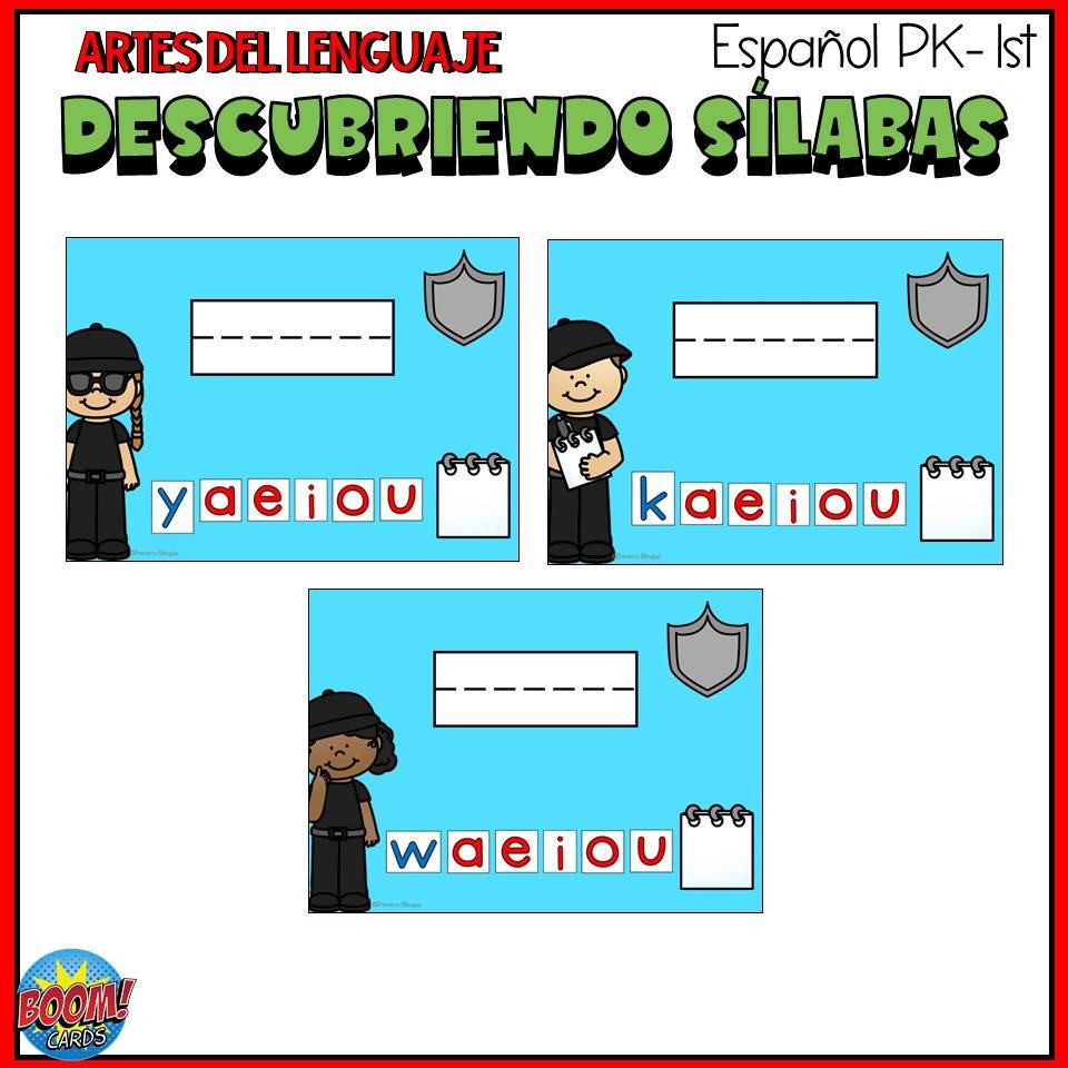 Descubrir sílabas con y, k, w Boom Cards – Bilingual Marketplace