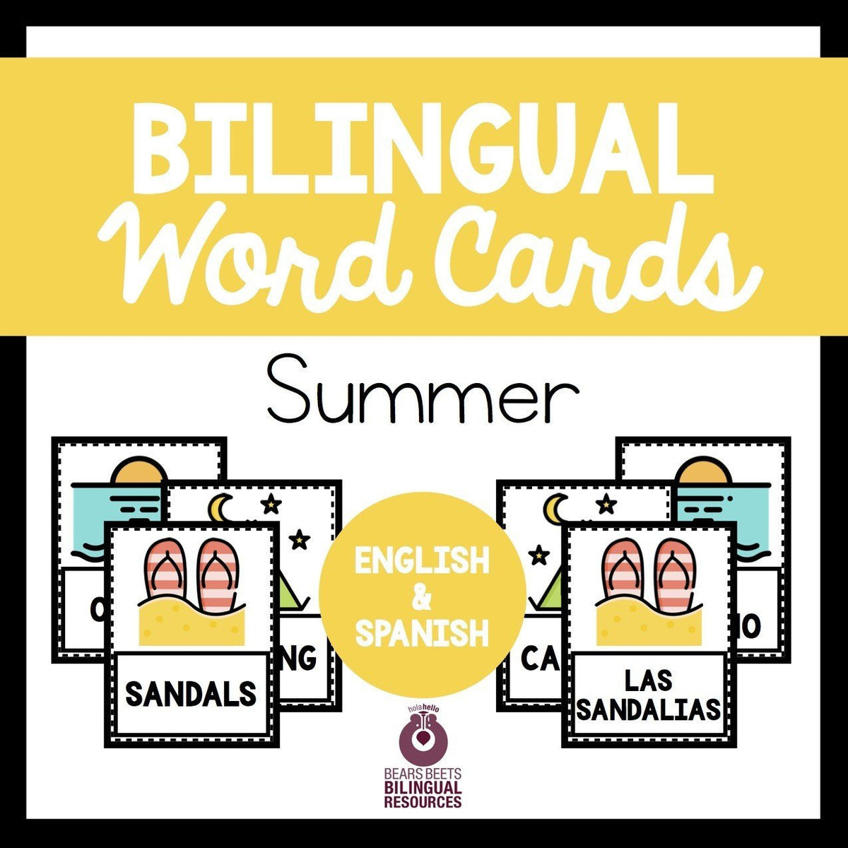 Bilingual Summer Word Cards – Bilingual Marketplace