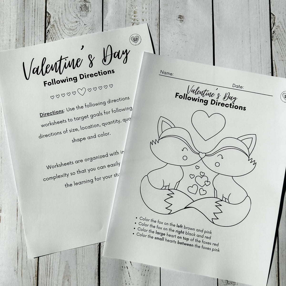 Valentine's Day Following Directions Worksheets for Speech Therapy ...