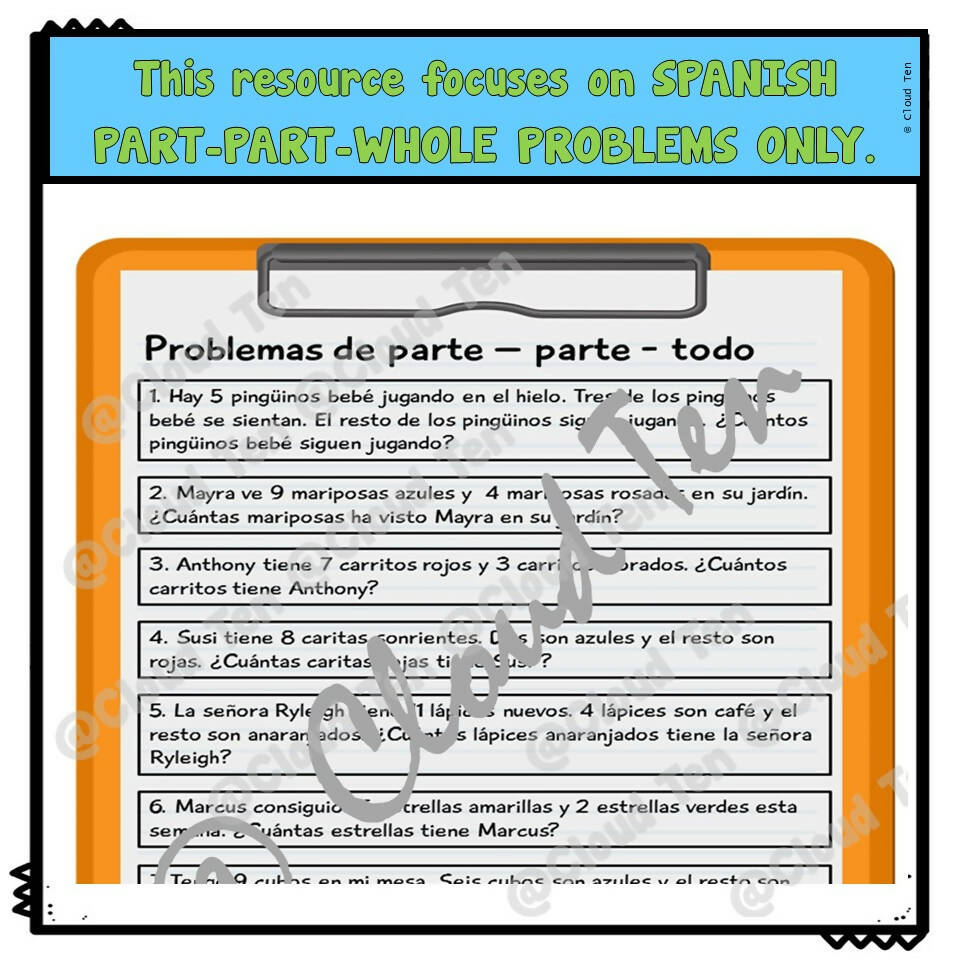 Problemas de parte-parte-todo – Bilingual Marketplace