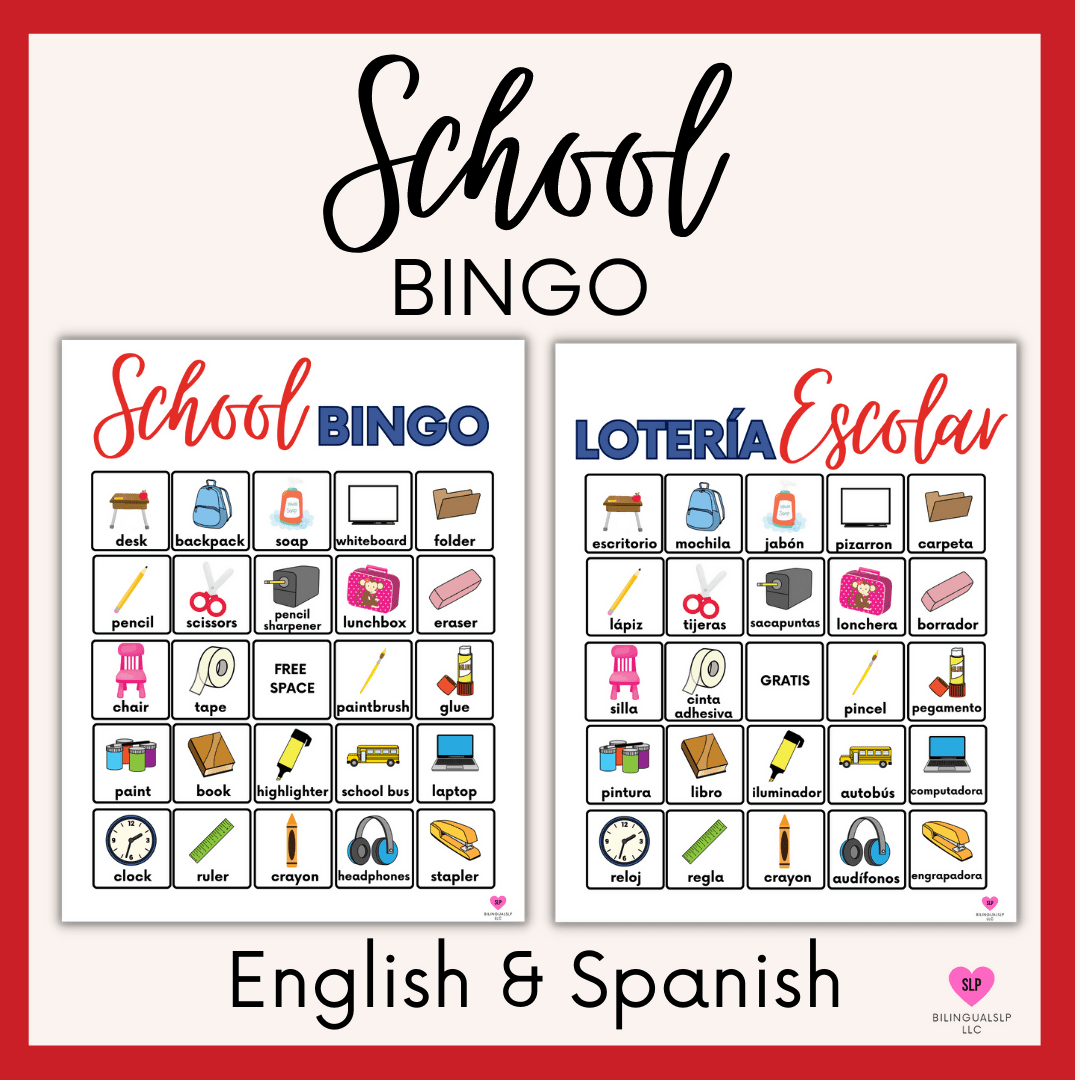 Bilingual Back to School BINGO: English & Spanish – Bilingual Marketplace