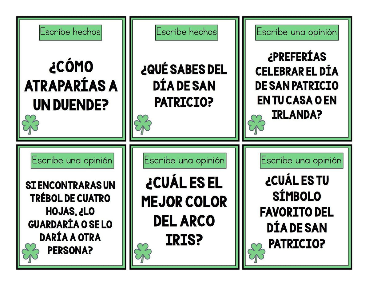 Bilingual St. Patrick's Vocabulary & Writing Bundle – Bilingual Marketplace