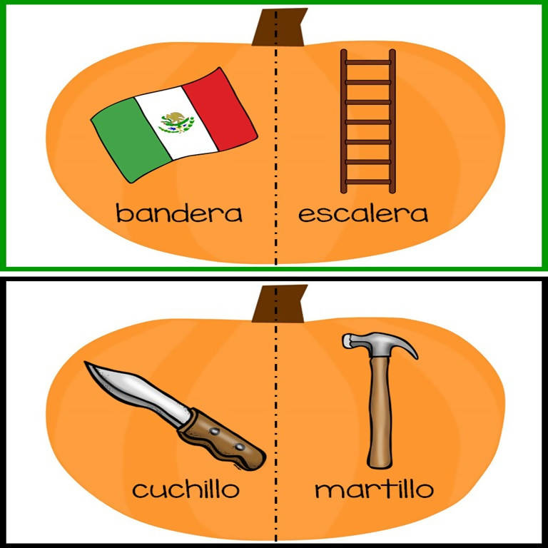 40 Pumpkin Rhyming Puzzles in Spanish/Rompecabezas de Rimas – Bilingual ...