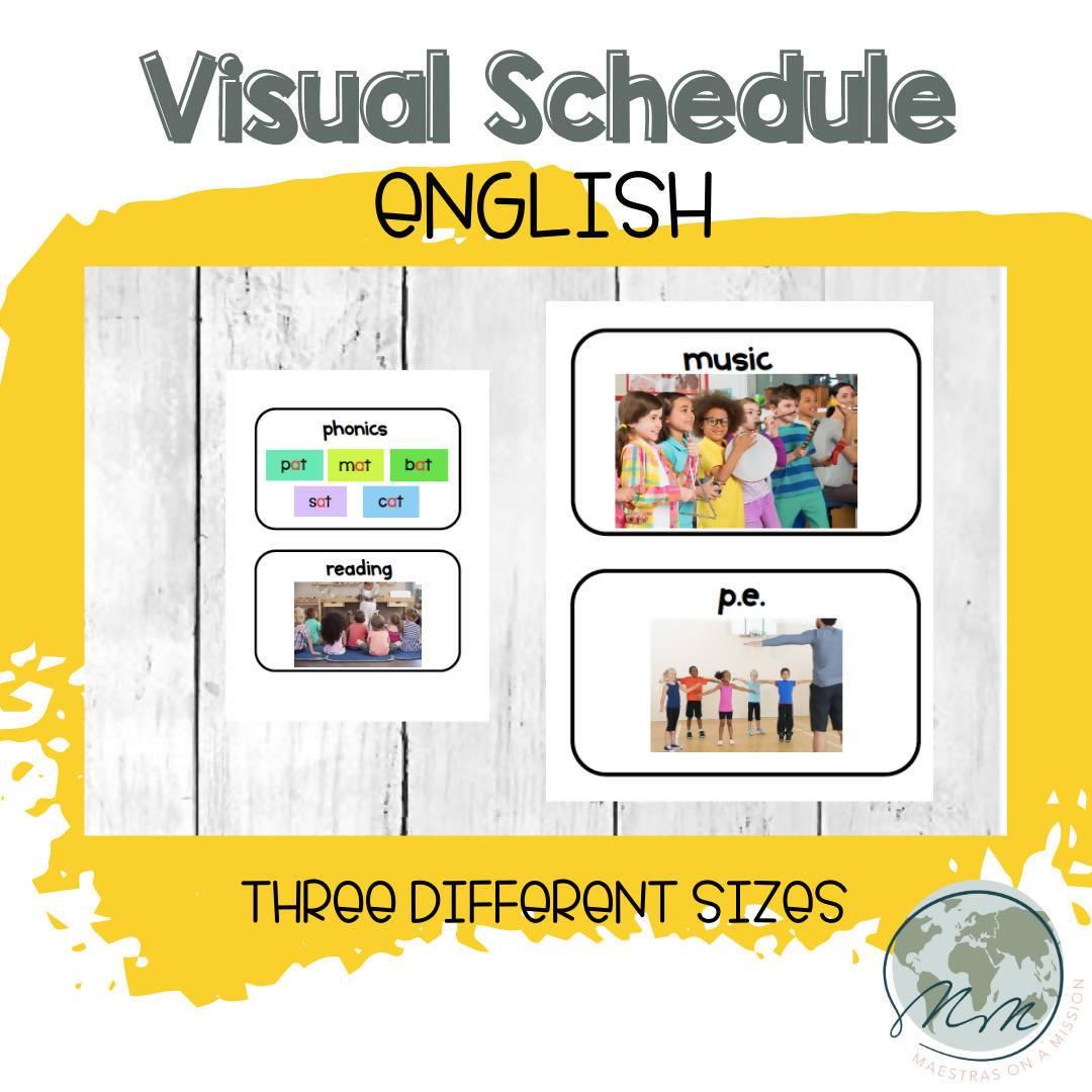 English Visual Schedule – Bilingual Marketplace