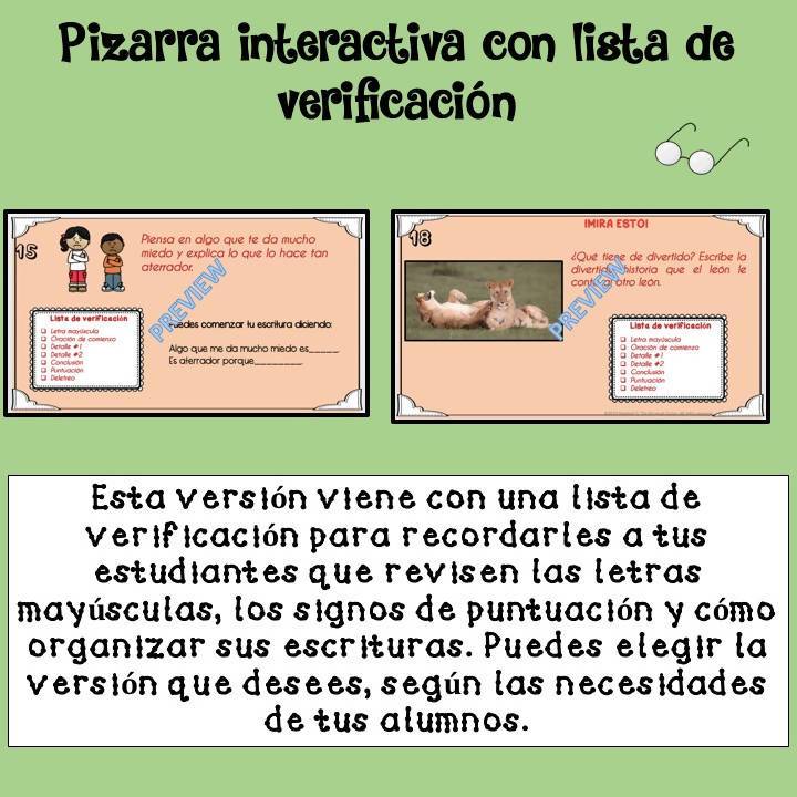 Daily quick writing prompts in Spanish/Escritura diaria/Creative writi ...